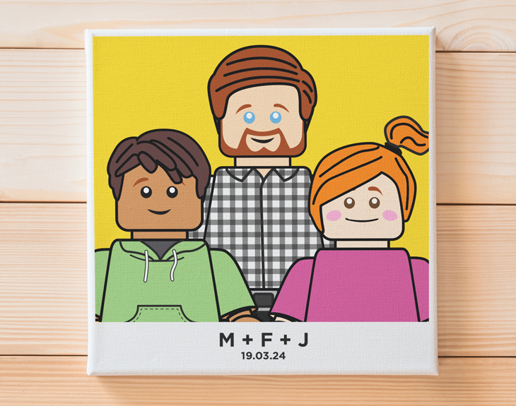 Customised canvas "Father Lego Pop" - Made In Gift