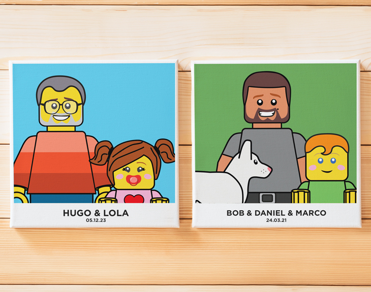 Customised canvas "Father Lego Pop" - Made In Gift
