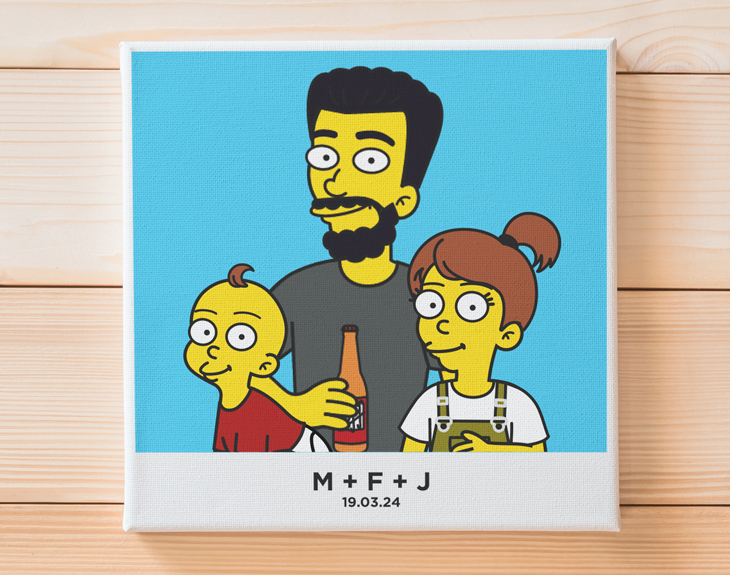 Customised canvas "Father Simpson Pop" - Made In Gift