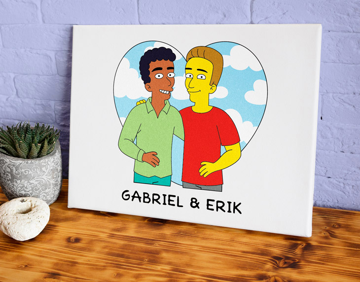 Toile personnalisée "Couple Simpson" - MadeinGift