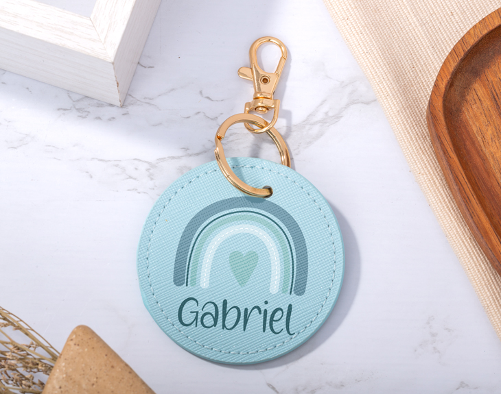 Llavero Cute "Arcoíris retro" personalizado