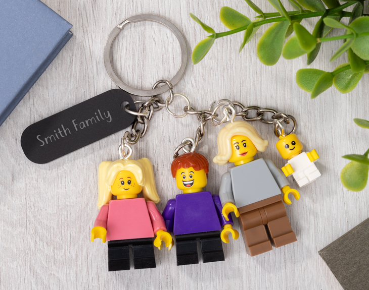 Methacrylate key ring "Family" with Lego minifigure - Made In Gift