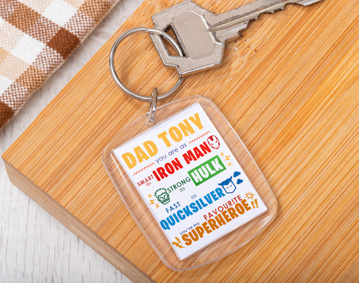 Transparent key ring "My favourite superhero" - Made in Gift