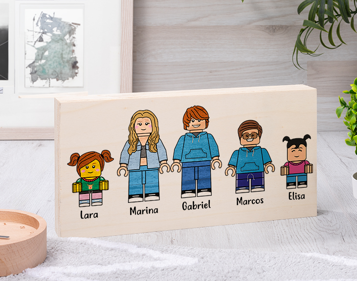 Madera Familia Lego personalizada - Regalo Original