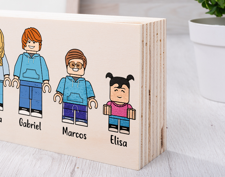 Madera Familia Lego personalizada - Regalo Original