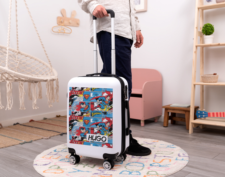 White suitcase "Superman Comic" - Made In Gift