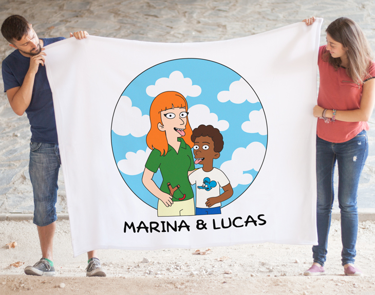 Couverture personnalisée "Maman cartoon" - MadeinGift
