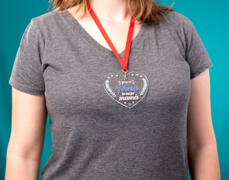 Medalla corazón "Mejor mamá" personalizada - Regalo Original