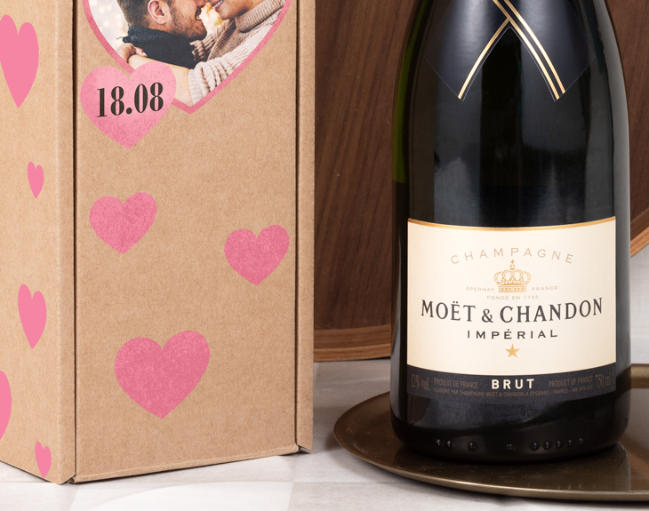 Moët & Chandon con Caja Personalizada "Romántica" - Regalo Original