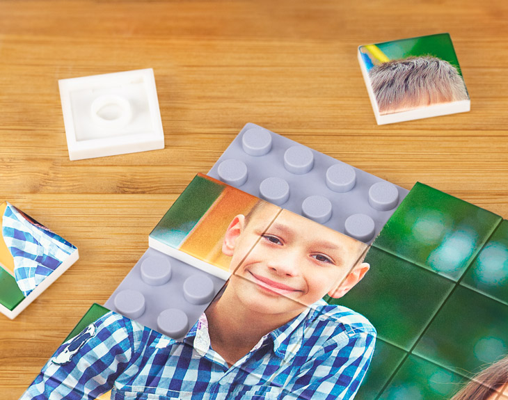 Personalised block mosaic with photo - Made In Gift