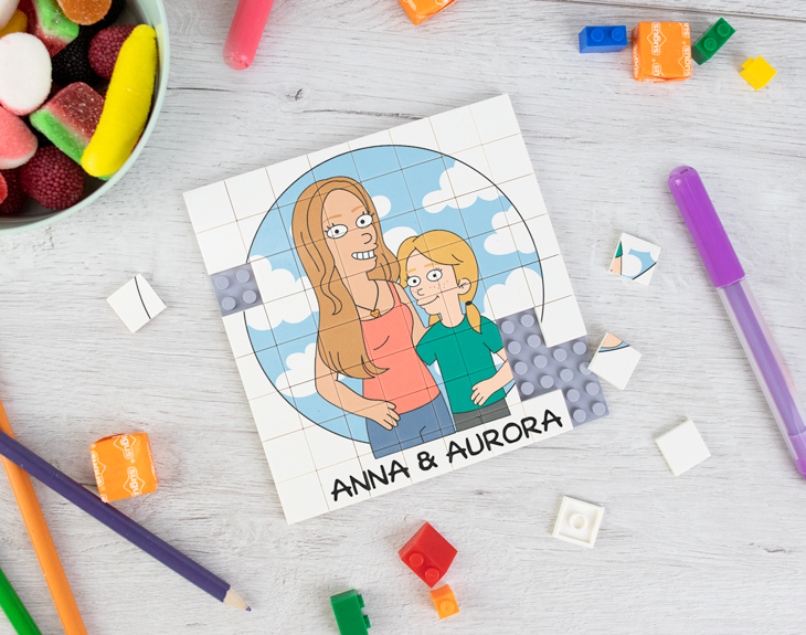 Bloc mosaïque personnalisé "Mère Simpson" - Made In Gift