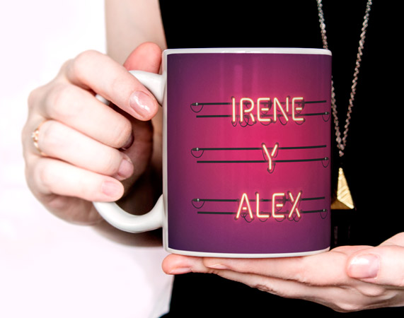 Customised mug "Neon lights" - Made in Gift