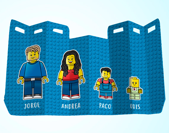 Parasol frontal Lego personalizado - Regalo Original