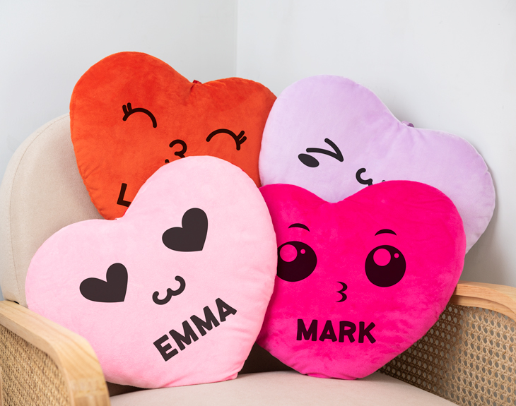 Peluche cœur personnalisée "Smileys" - MadeinGift