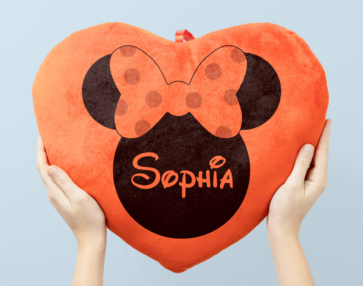 Personalised plush heart "Mickey & Minnie" - Made In Gift