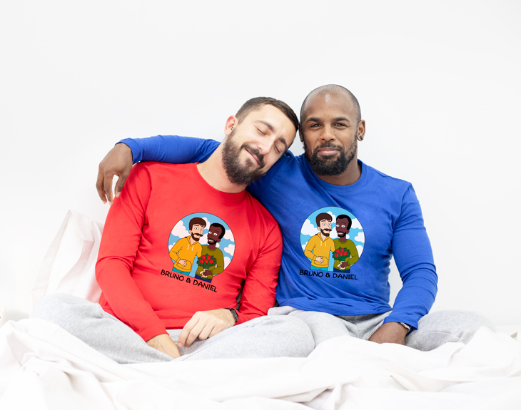 Personalised pyjamas "Cartoon Couple" - Made In Gift