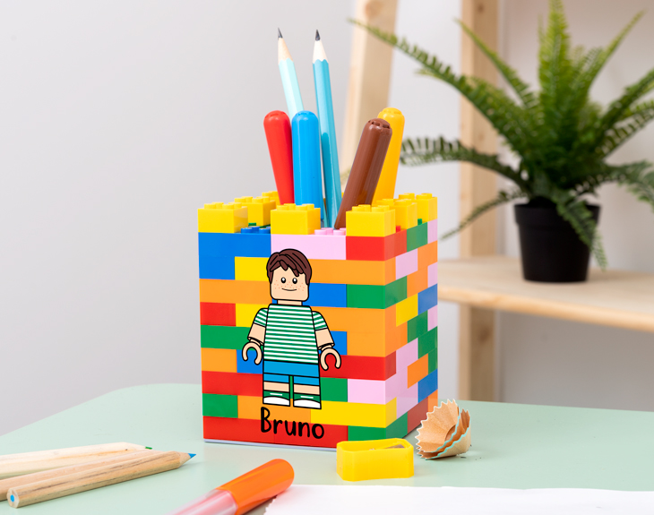 Porta-lápis de blocos "Família Lego"-MadeInGift