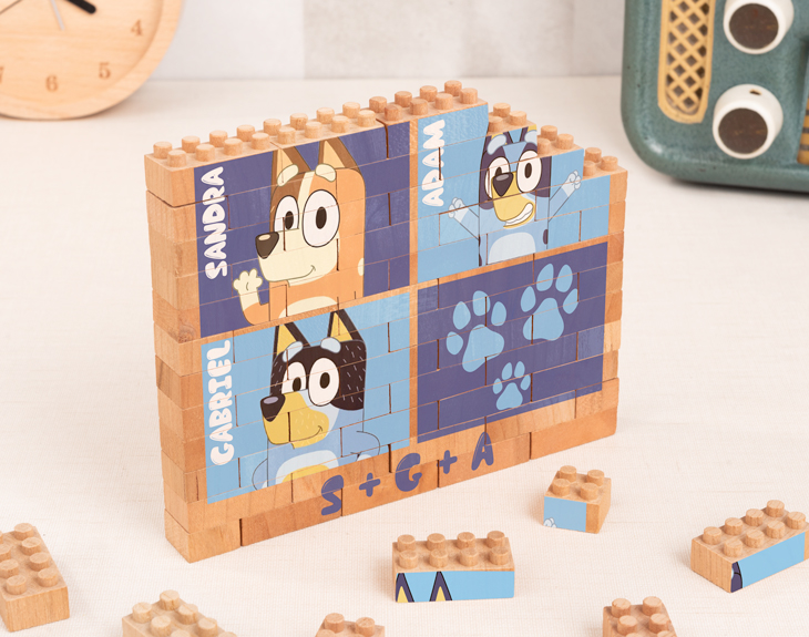 Block puzzle "Bluey collage" - Made In Gift