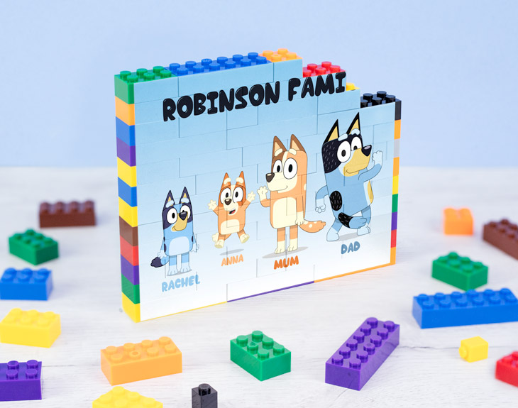 Block puzzle "Bluey family" - Made In Gift