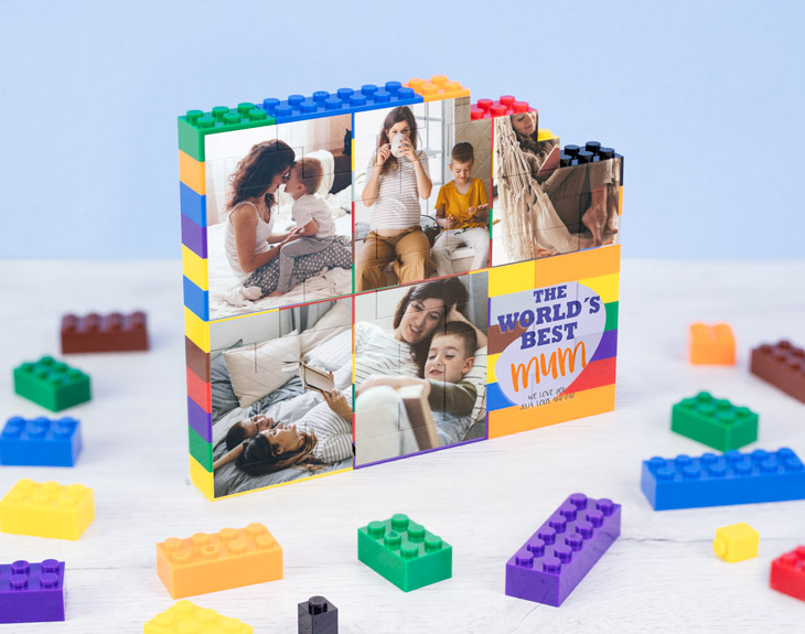 Personalised block puzzle "World's best mother collage" - Made In Gift