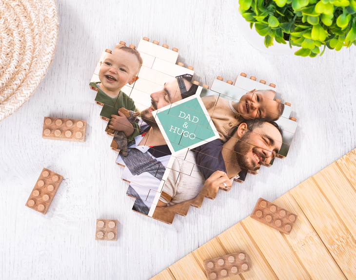 Personalised heart block puzzle "Rhombus Collage" - Made In Gift