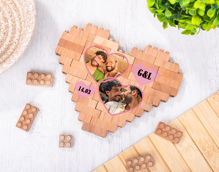 Puzzle de bloques corazón "Romántico" - Regalo Original