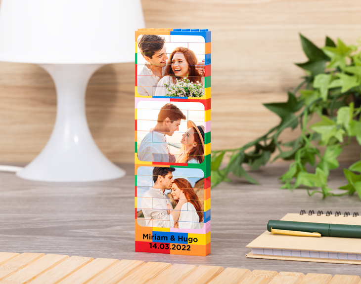 Customised vertical block puzzle with photos - Made In Gift