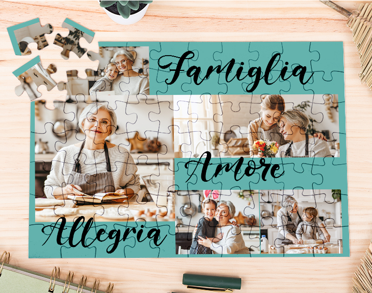 Puzzle "Collage con parole" personalizzato - Made In Gift