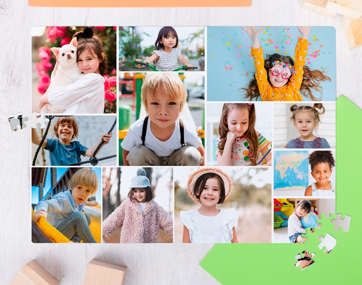 Customised Puzzle "Collage mosaic with 12 photos" - Made In Gift