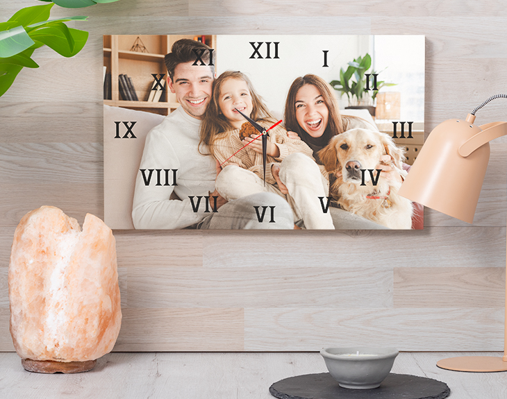 Rectangular custom wooden wall clock - Made in Gift