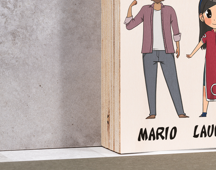 Drewniana tablica RODZINA ANIME - madeingift