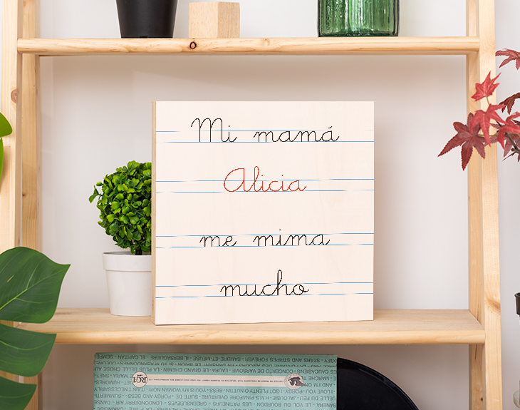 Tabla de madera Mi mamá me mima