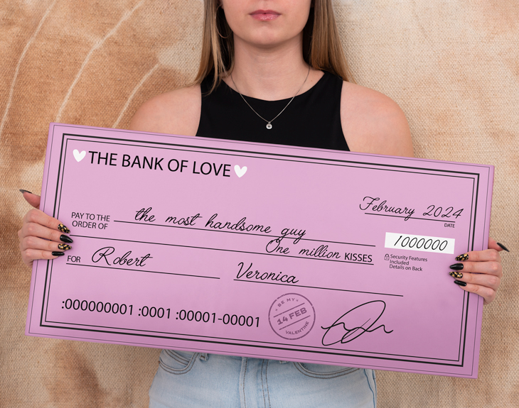 Giant chocolate bar "Love cheque" - Made In Gift