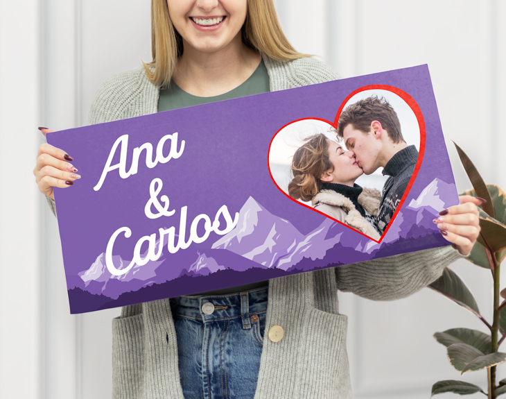 Giant personalised Milka chocolate bar "Heart" - Made In Gift