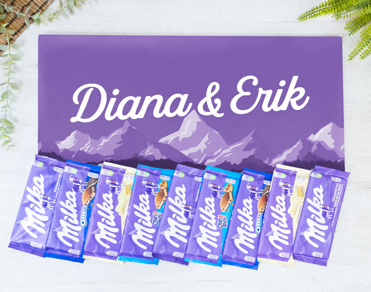 Giant Milka chocolate bar with names - Made In Gift