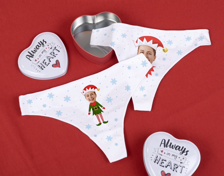 Personalised thongs set "Christmas elf" - Made In Gift