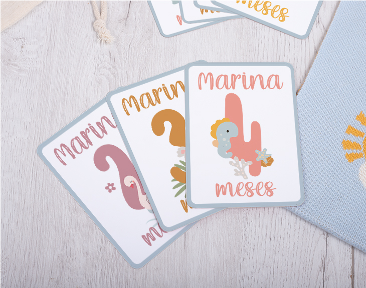 Tarjetas mi primer año "Animales" personalizadas - Regalo Original