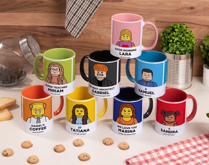 Mug with coloured interior "Lego Pop" - Made In Gift