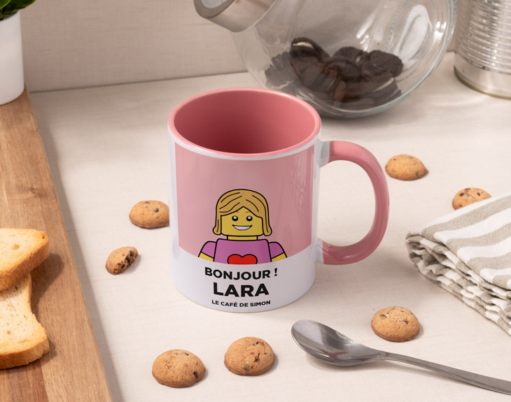 Tasse avec intérieur coloré "Lego Pop" - MadeinGift