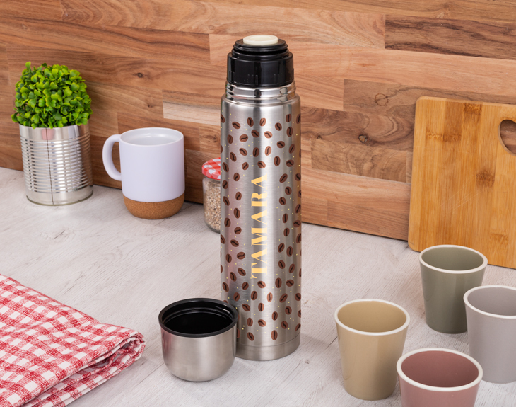 Termo Inox "Granos de café" personalizado - Regalo Original