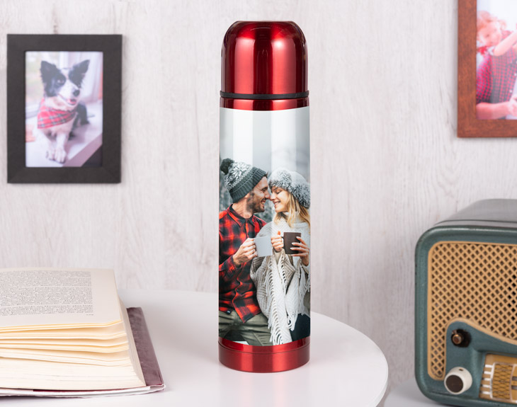 Termo rojo personalizado con foto - Regalo Original